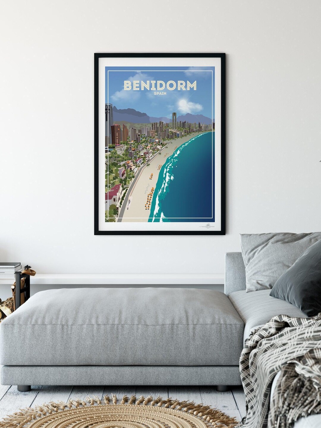 Benidorm Spain Travel Poster Print - Etsy
