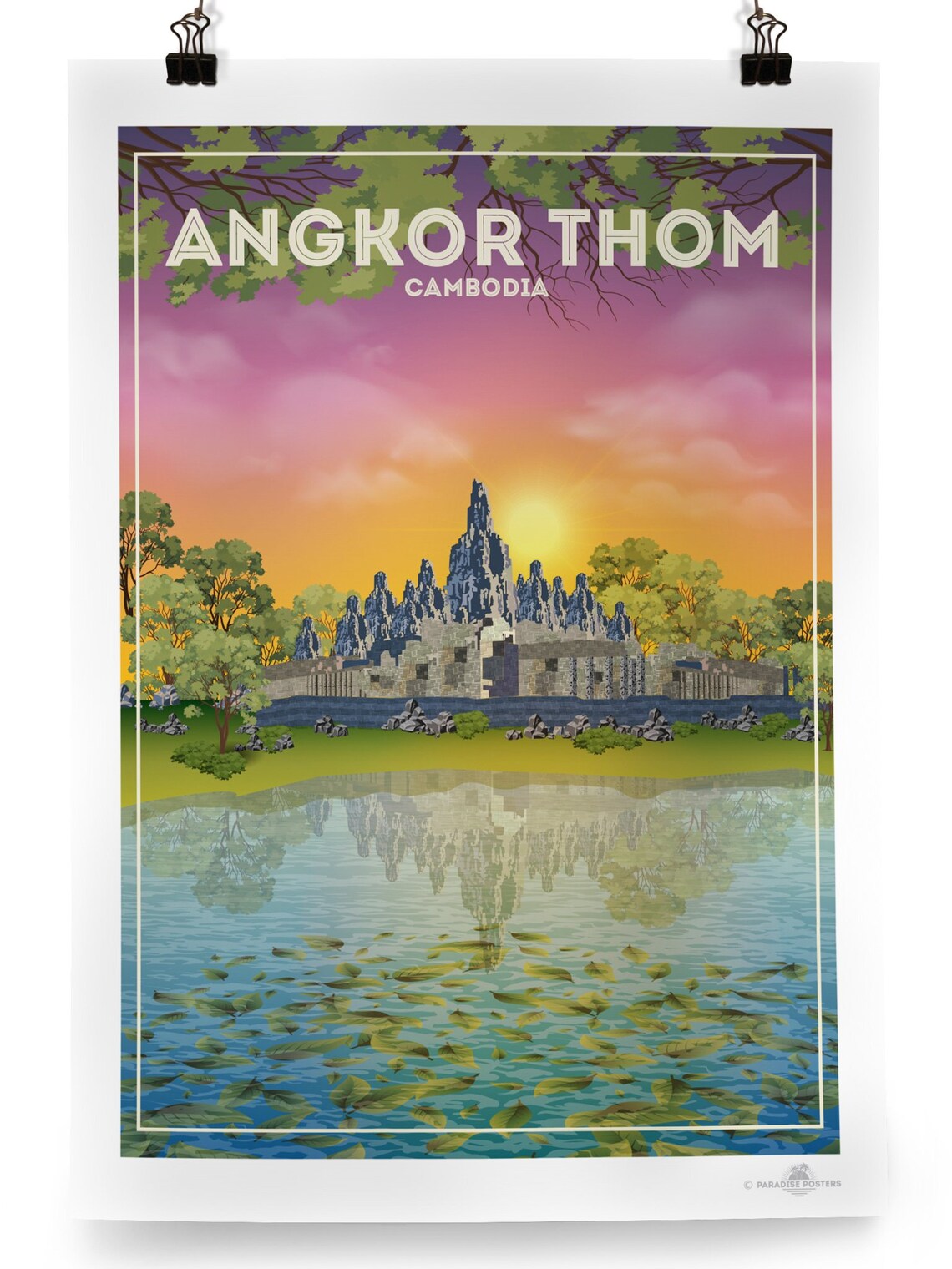 Angkor Thom Cambodia Poster Print - Etsy UK