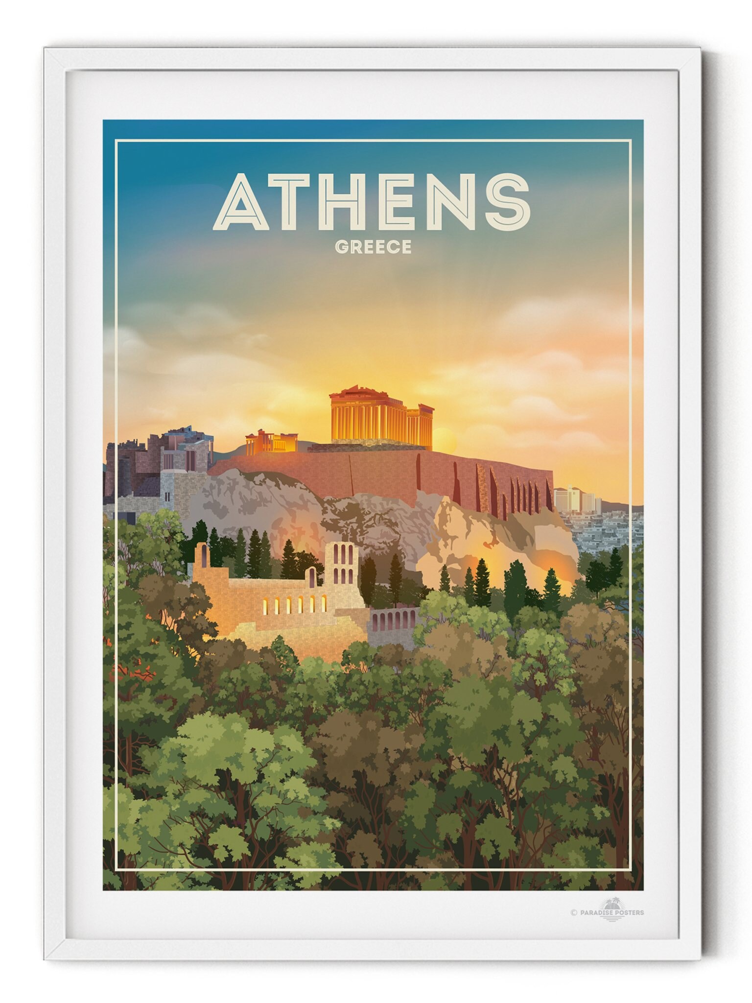 Athens Greece poster print | Etsy