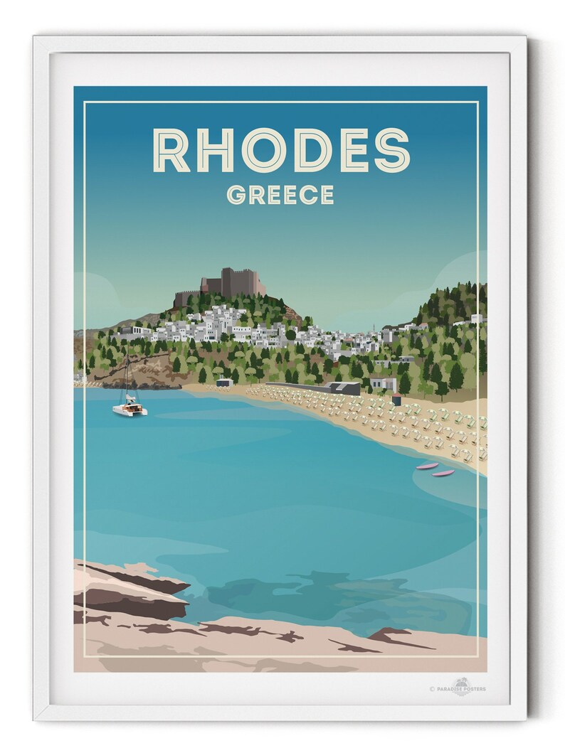 Rhodes Greece Poster Print - Etsy UK