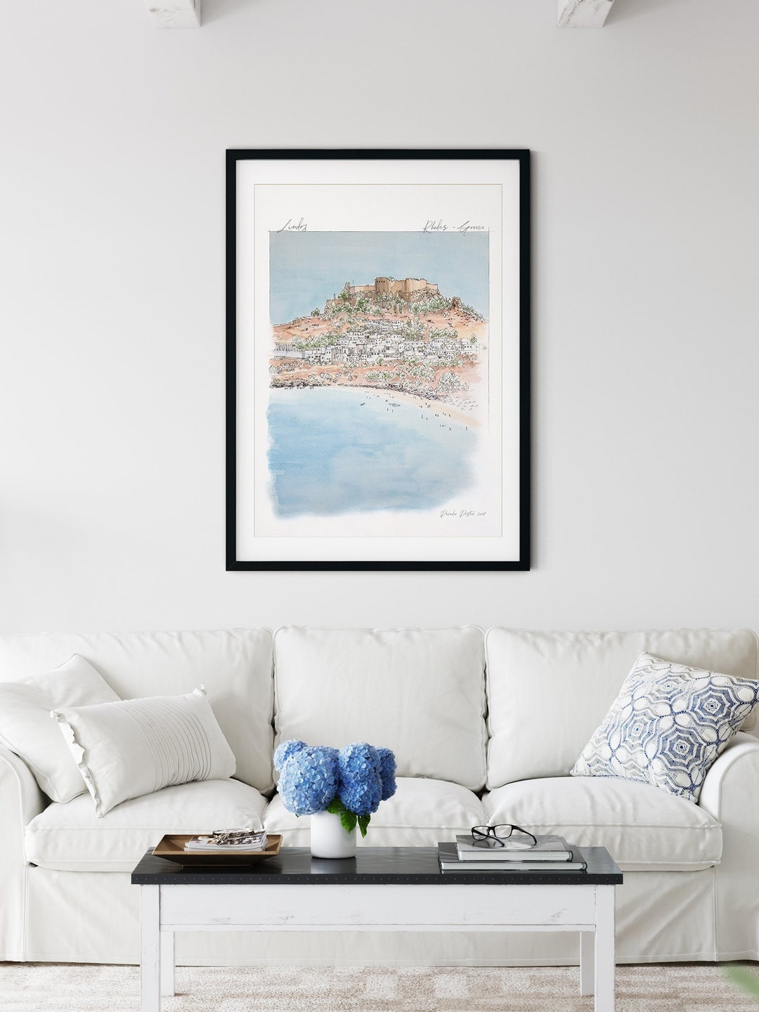 Lindos Rhodes Greece Poster Print - Etsy