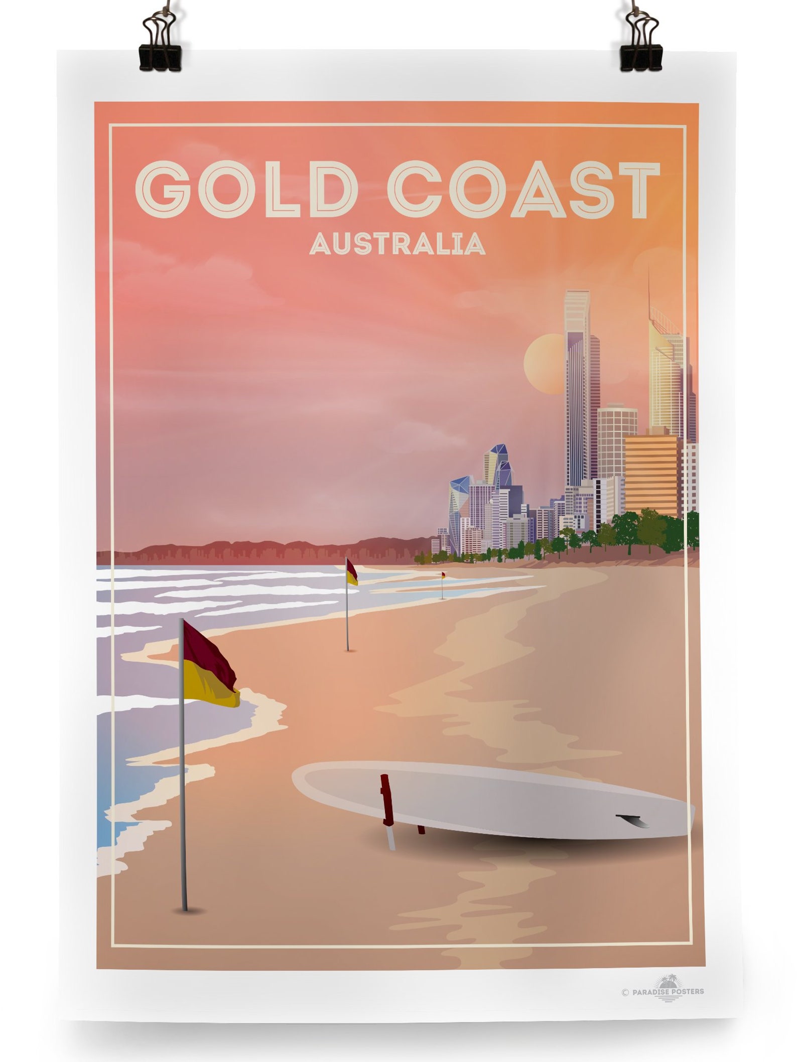 Gold Coast Australia poster print | Etsy