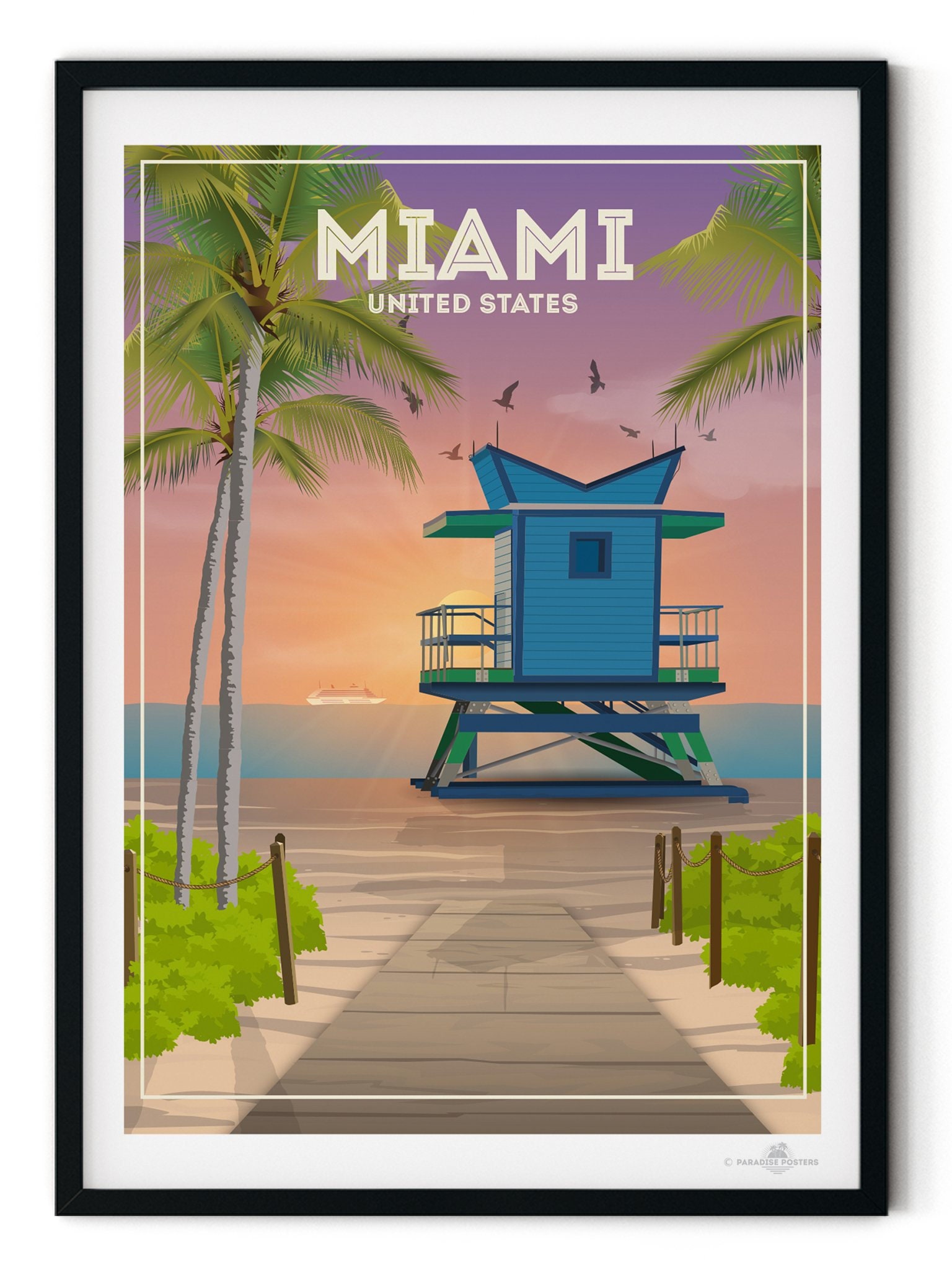 Miami Poster Print | Etsy