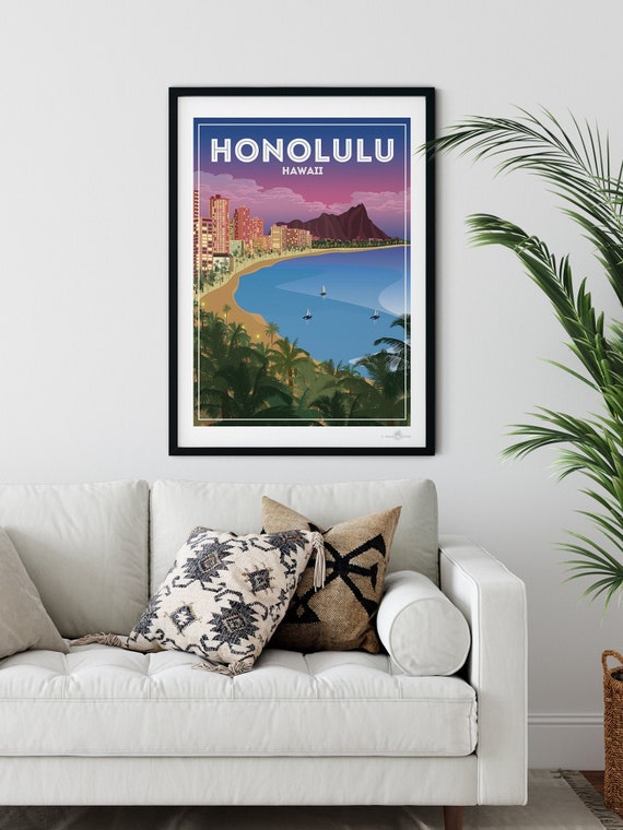 Honolulu Hawaii Poster Print | Etsy