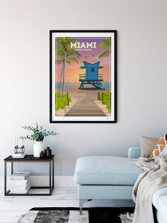 Miami Poster Print | Etsy