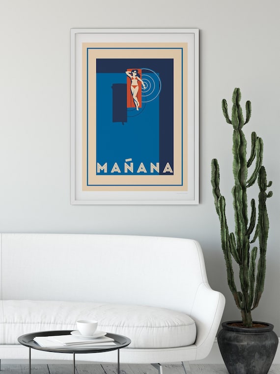 Manana Retro Poster Print | Etsy