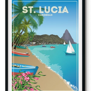 St. Lucia Caribbean Poster Print - Etsy
