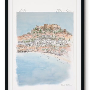 Lindos Rhodes Greece Poster Print - Etsy