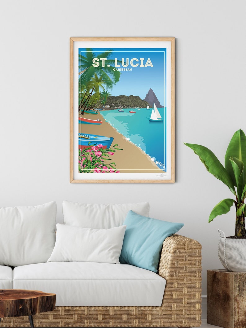 St. Lucia Caribbean Poster Print - Etsy