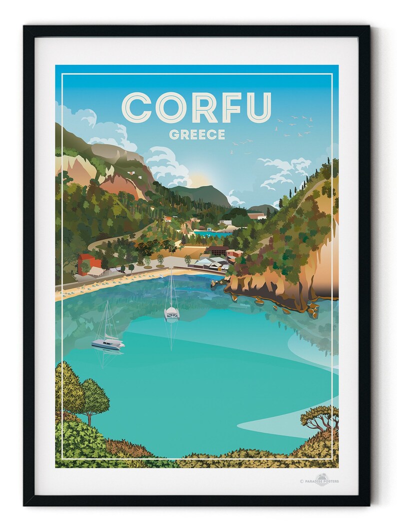 Corfu Greece Poster Print | Etsy UK