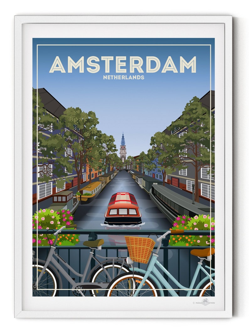 Amsterdam Netherlands Poster Print - Etsy UK