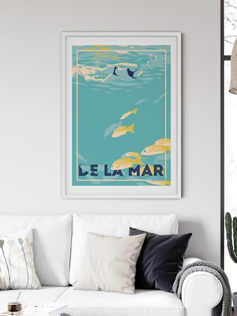 De La Mar Retro Poster Print - Etsy