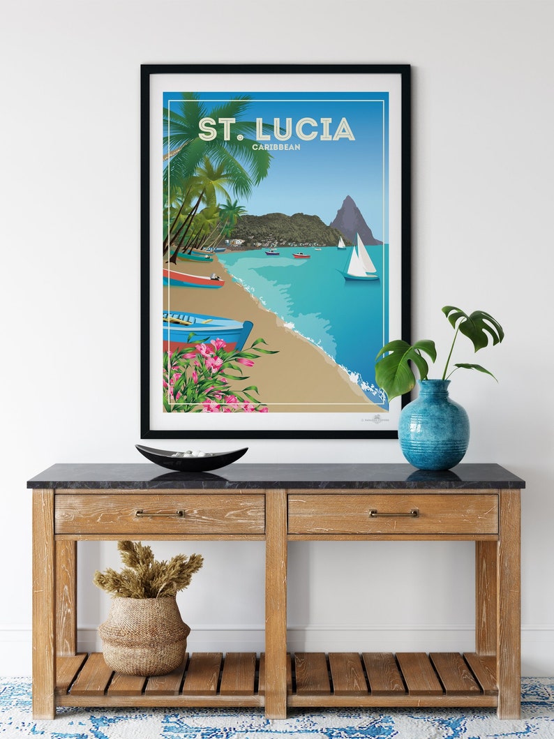 St. Lucia Caribbean Poster Print - Etsy