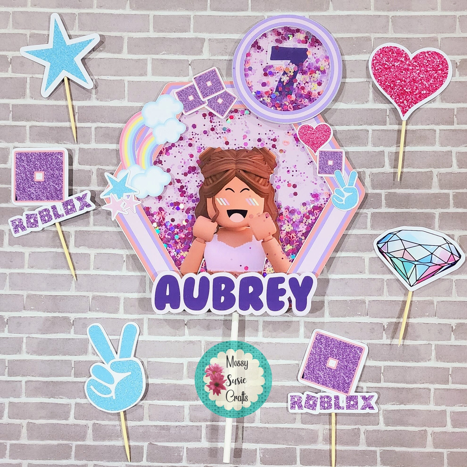 Roblox Girls Roblox Girls Cake Topper Roblox Pink Cake - Etsy