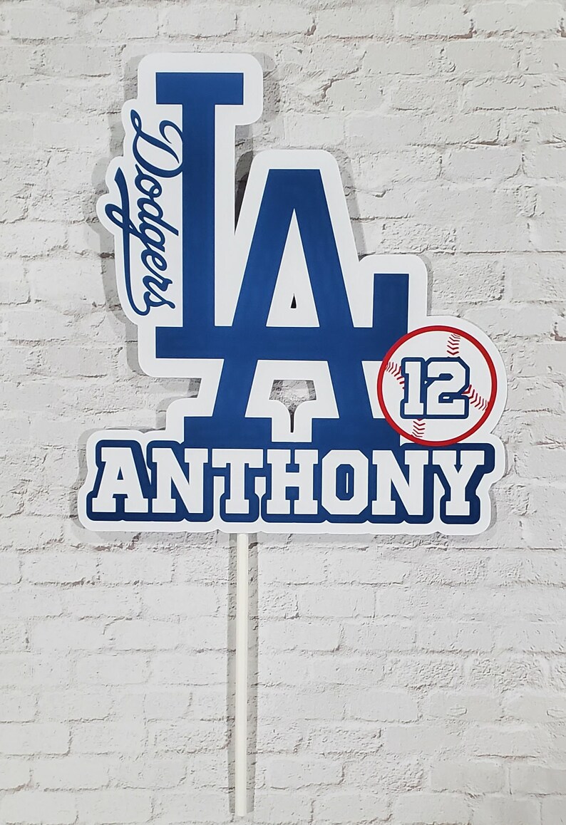 Baseball Cake Topper, LA Team, Baseball Birthday, Cake Decor, Baseball ...