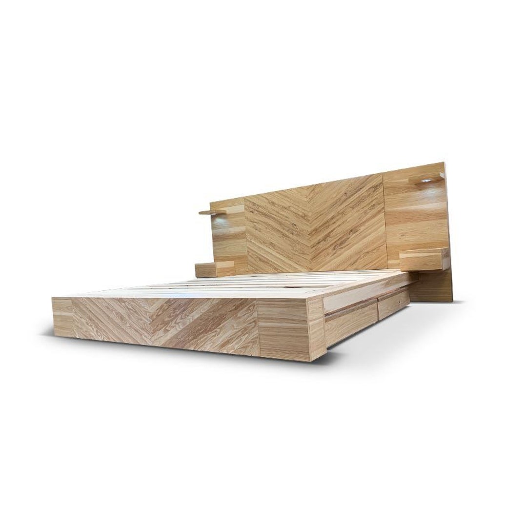 Handcrafted Wood Platform Bed Frame Modern Hickory - Etsy