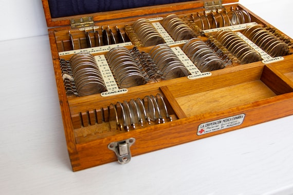 Antique Optometry Box - Vision Measurement Lens Set - Gem