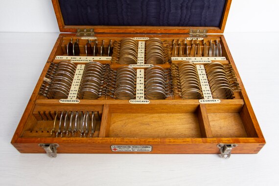 Antique Optometry Box - Vision Measurement Lens Set - Gem