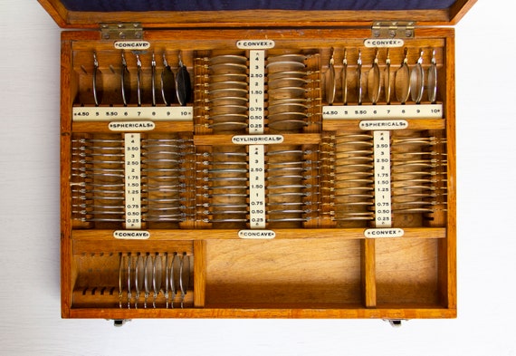 Antique Optometry Box - Vision Measurement Lens Set - Gem