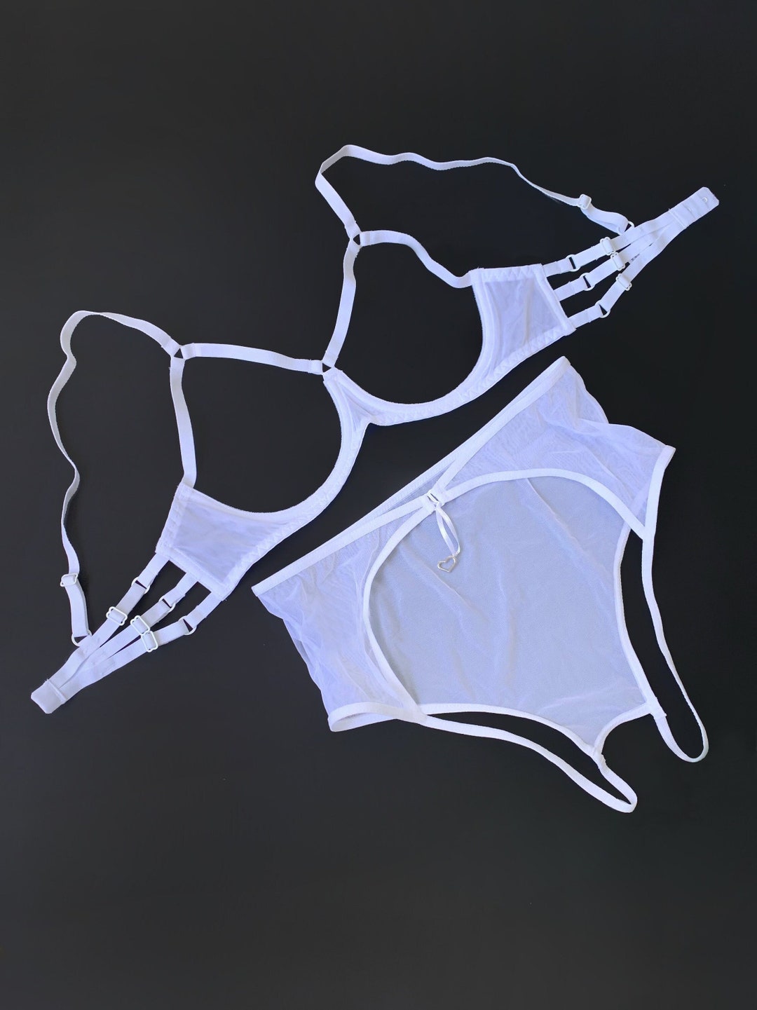 Open Cup Bra Crotchless Lingerie Set Crotchless Panties - Etsy Denmark