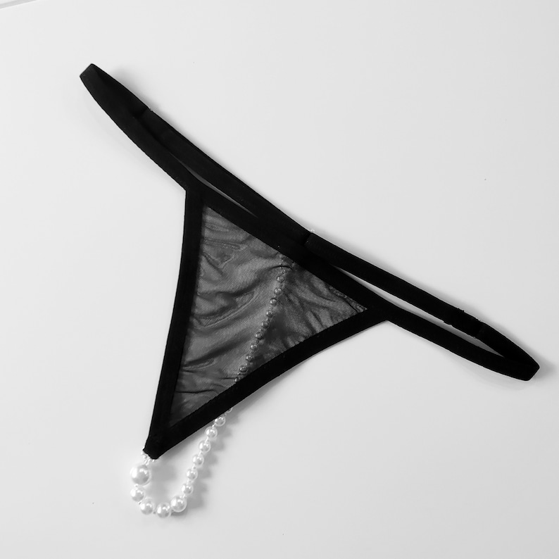 Bridal G String Crotchless Panties Sexy Lace Pearl Thong Extreme ...