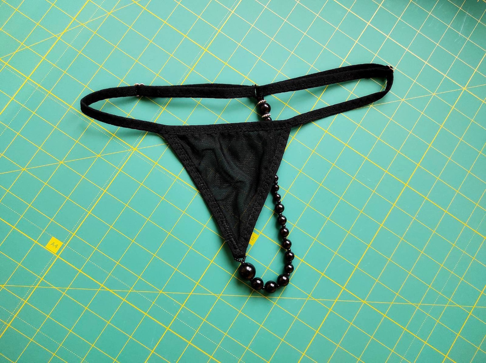 See Through Mesh Extreme Micro G String Pearls Micro Thong Bottoms G