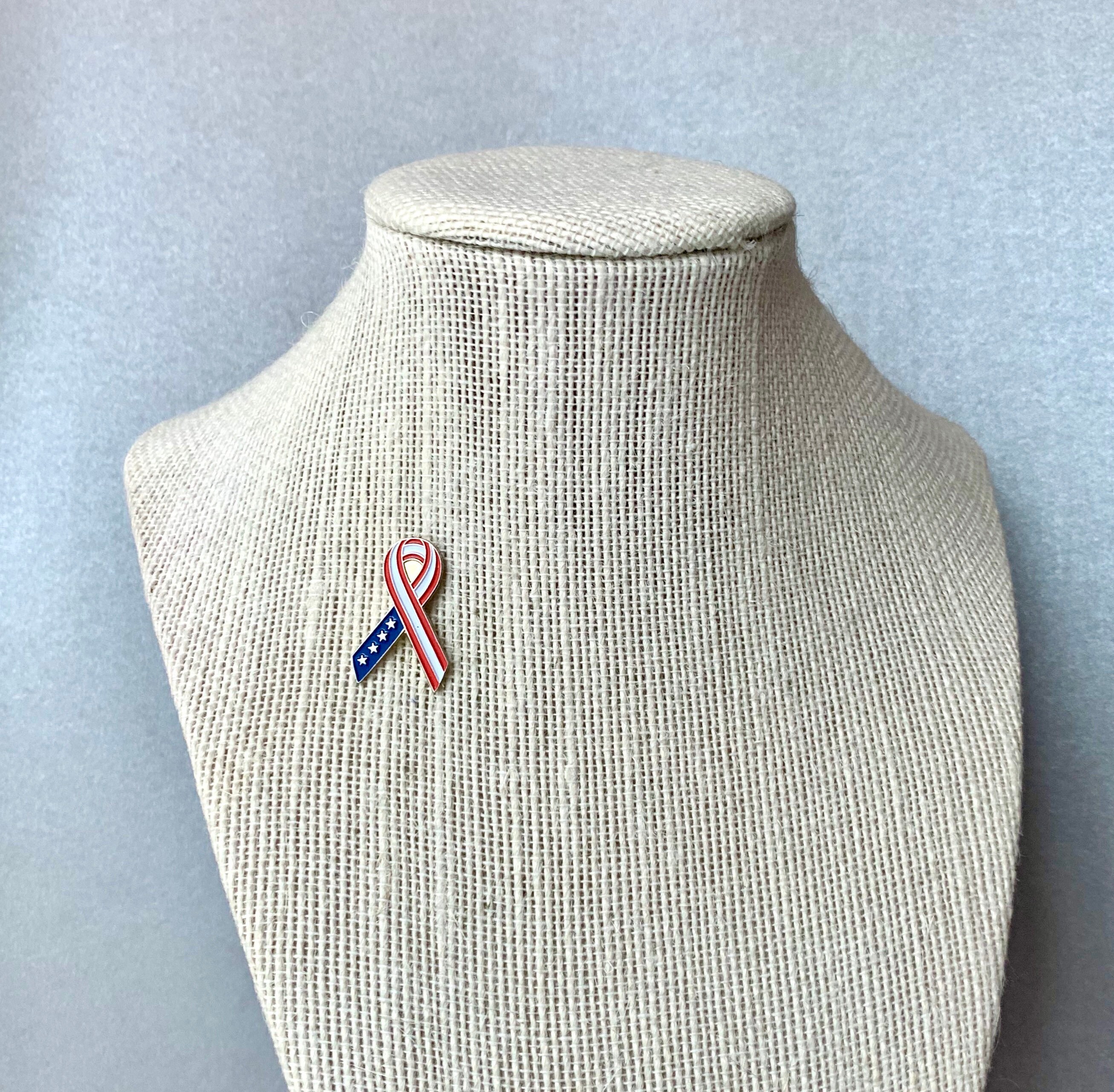 Vintage American Flag Ribbon Pin Gold Tone Small Miniature | Etsy