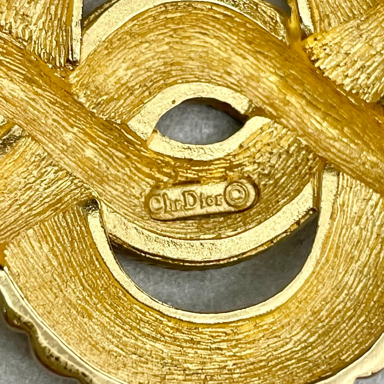 Vintage Christian Dior Brooch Gold Tone Textured Interlacing - Etsy