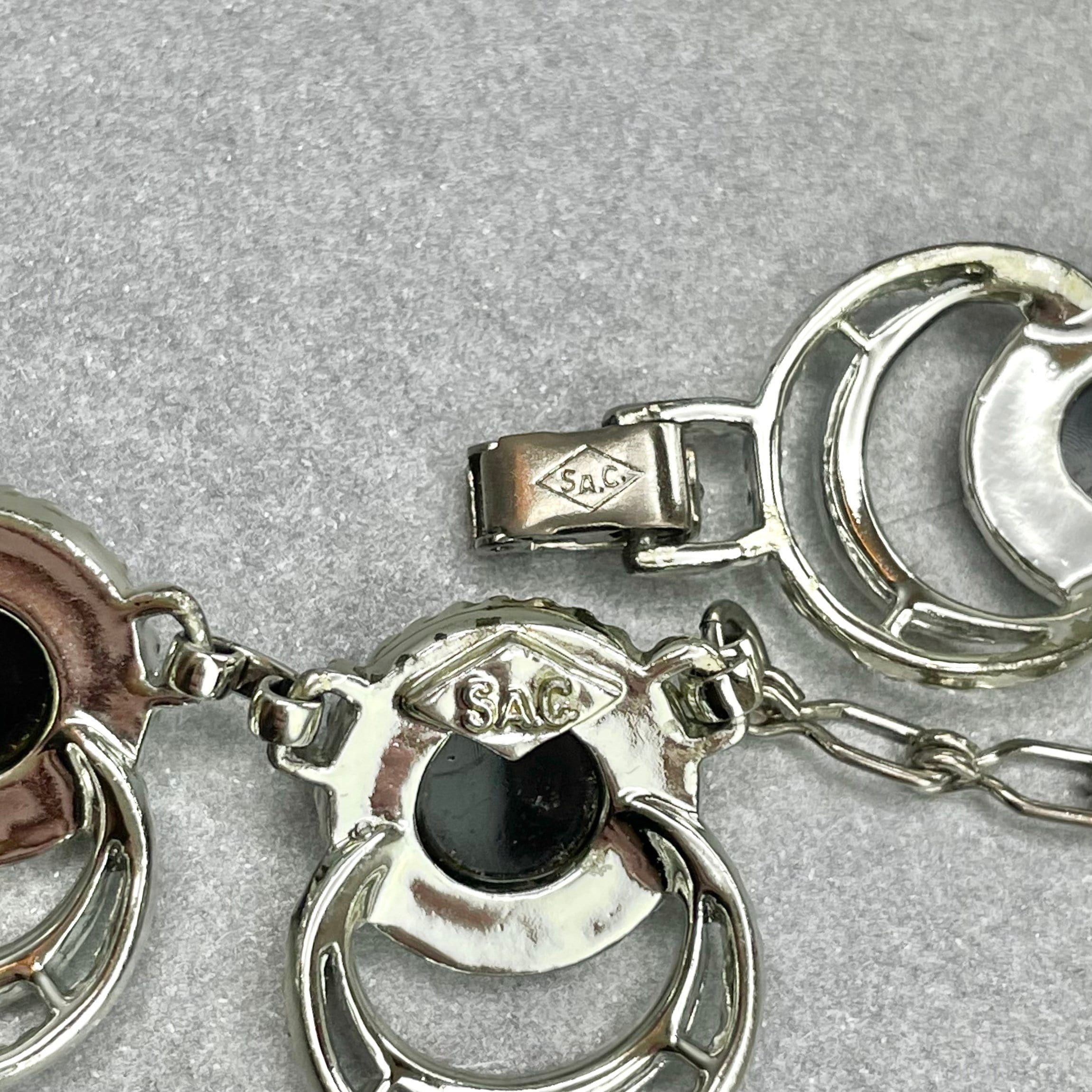 Vintage Sarah Coventry Jewelry Set Silver Tone Black - Etsy