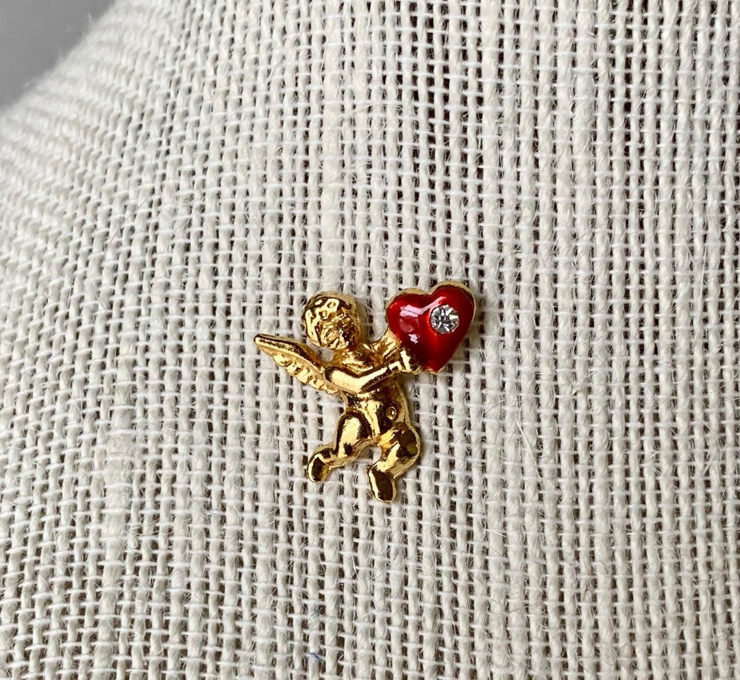 Vintage Angel Pin, Gold Tone Small Lapel Scarf Angel Jewelry, Angel ...