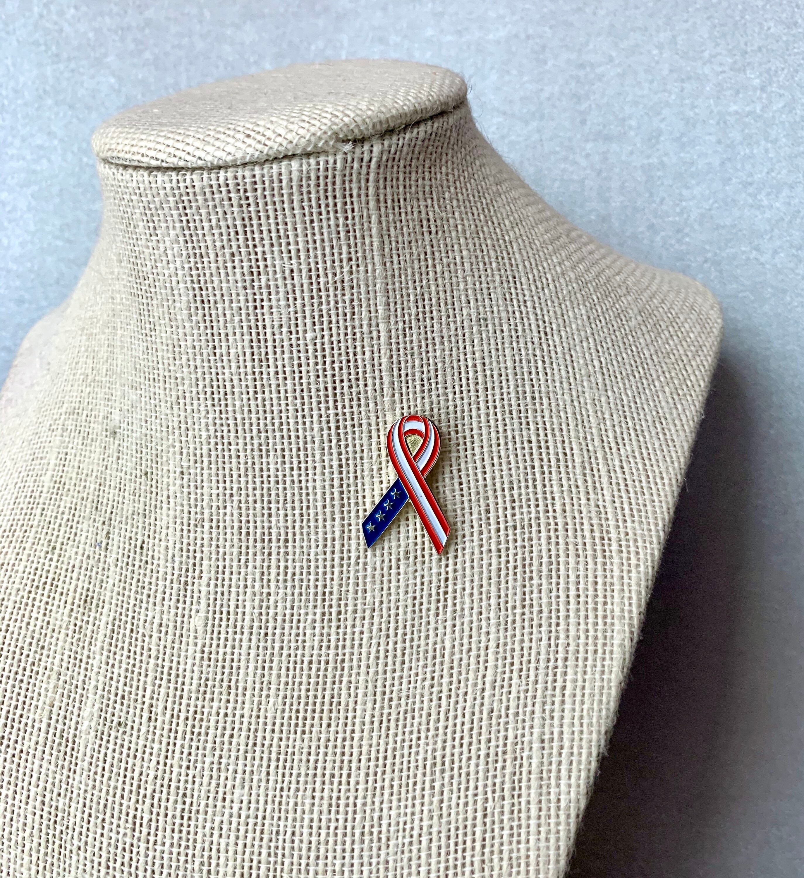 Vintage American Flag Ribbon Pin Gold Tone Small Miniature | Etsy