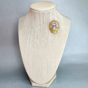Vintage JOAN RIVERS Dog in Basket Brooch, Gold and Silver Tone Puppy ...