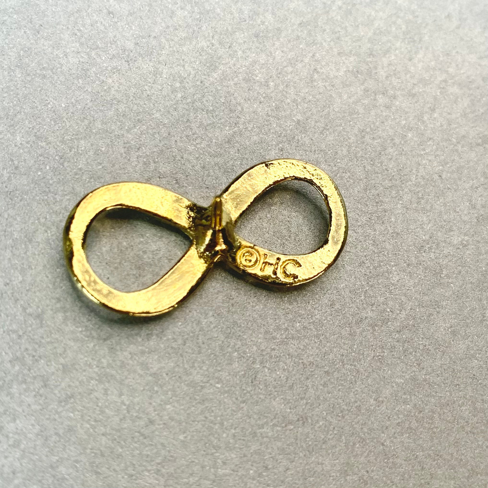 Vintage Hattie Carnegie Infinity Pin Gold Tone Emerald Green | Etsy