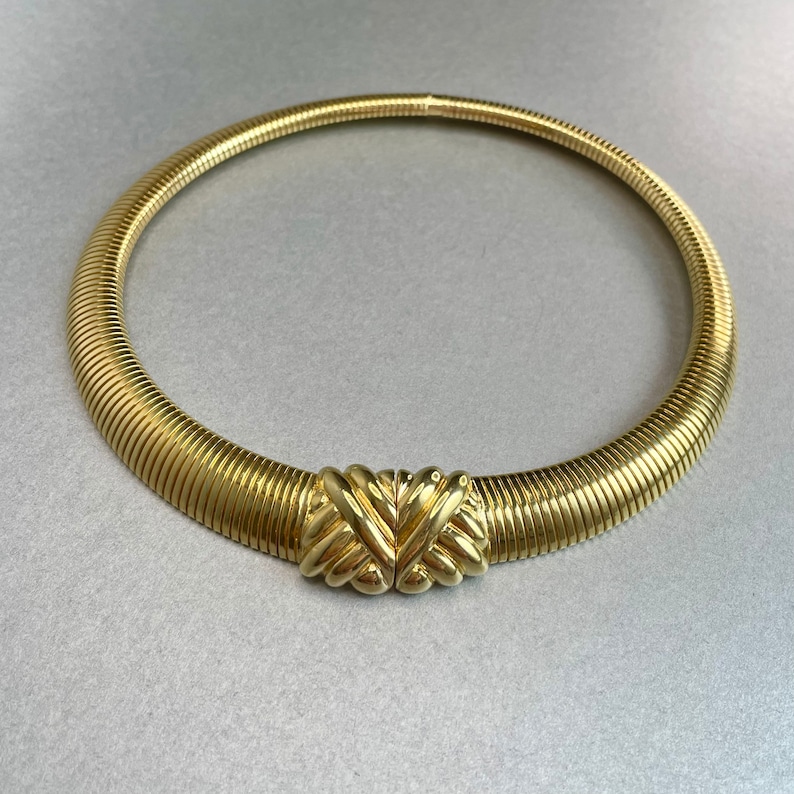 Vintage Christian Dior Knot Snake Omega Chain Gold Tone Wide - Etsy