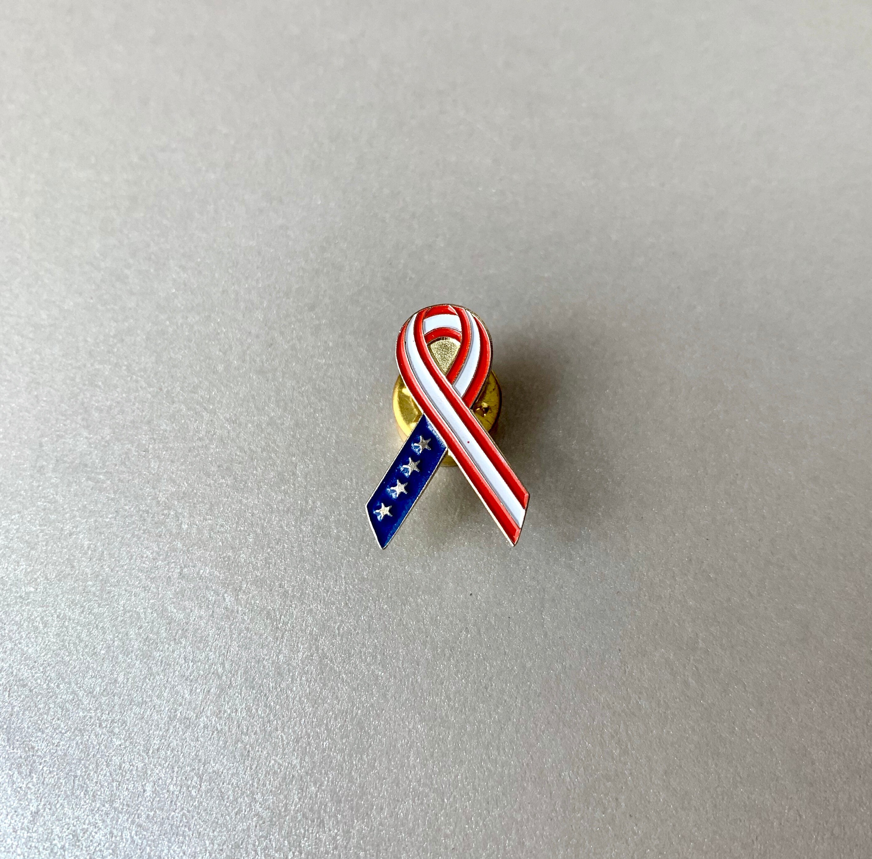 Vintage American Flag Ribbon Pin Gold Tone Small Miniature - Etsy France