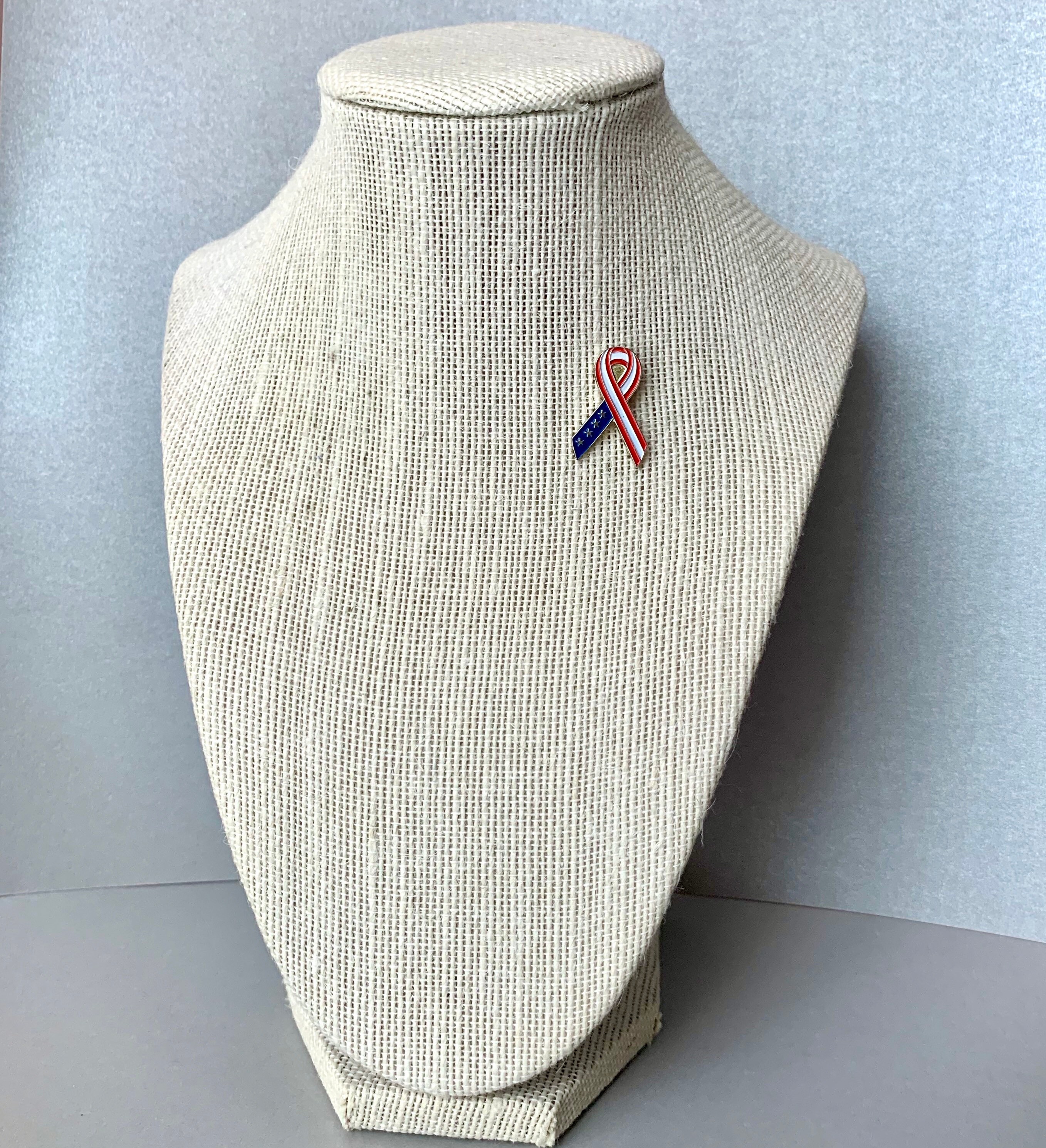 Vintage American Flag Ribbon Pin Gold Tone Small Miniature | Etsy