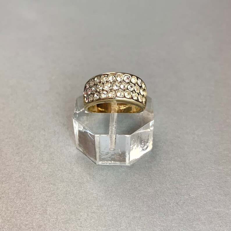 Vintage 18K GE ESPO Wide Mini Stones Ring Gold Plating Clear - Etsy España