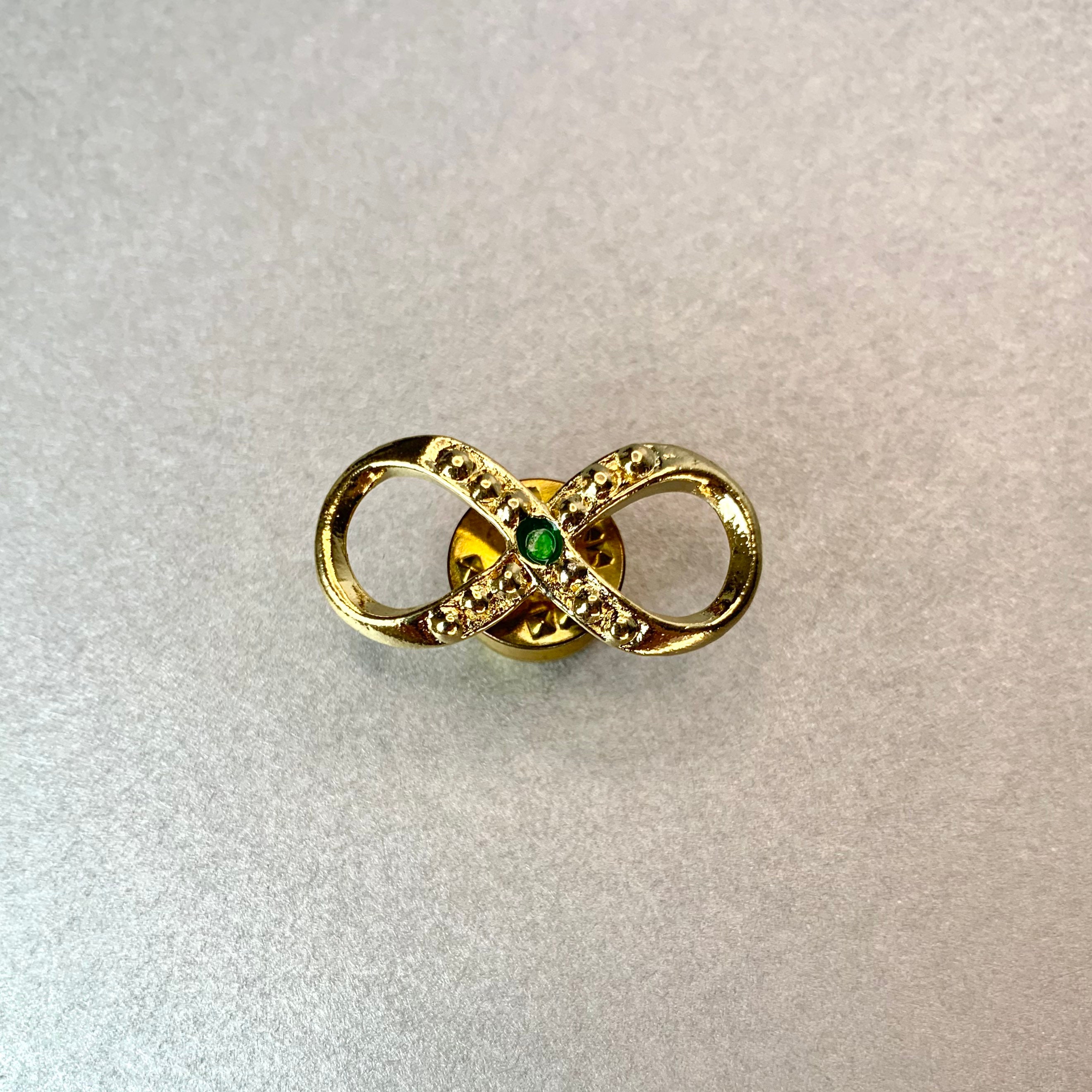 Vintage Hattie Carnegie Infinity Pin Gold Tone Emerald Green | Etsy