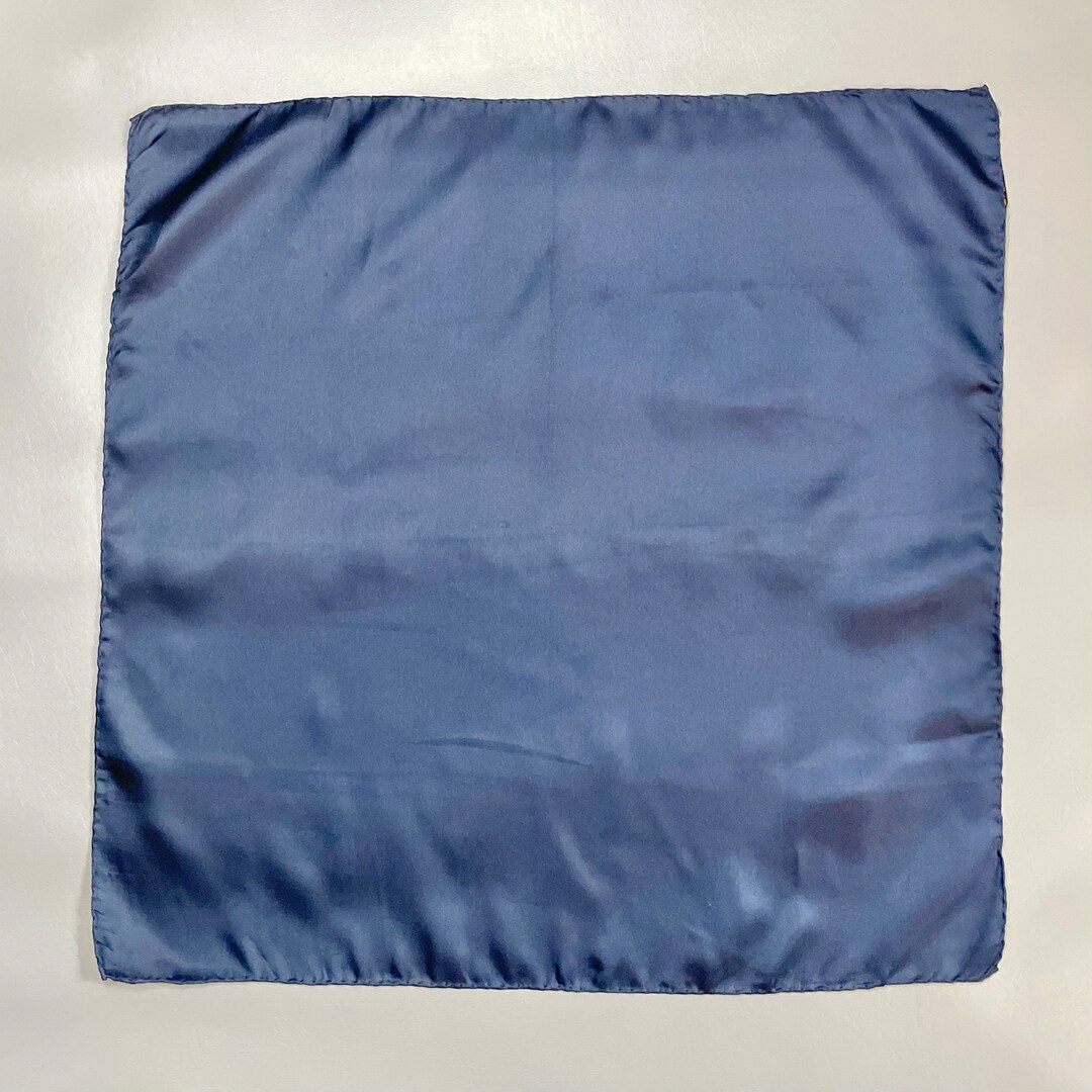 Vintage Ashiar All Silk Scarf: Deep Blue Designer Kerchief, Made in ...