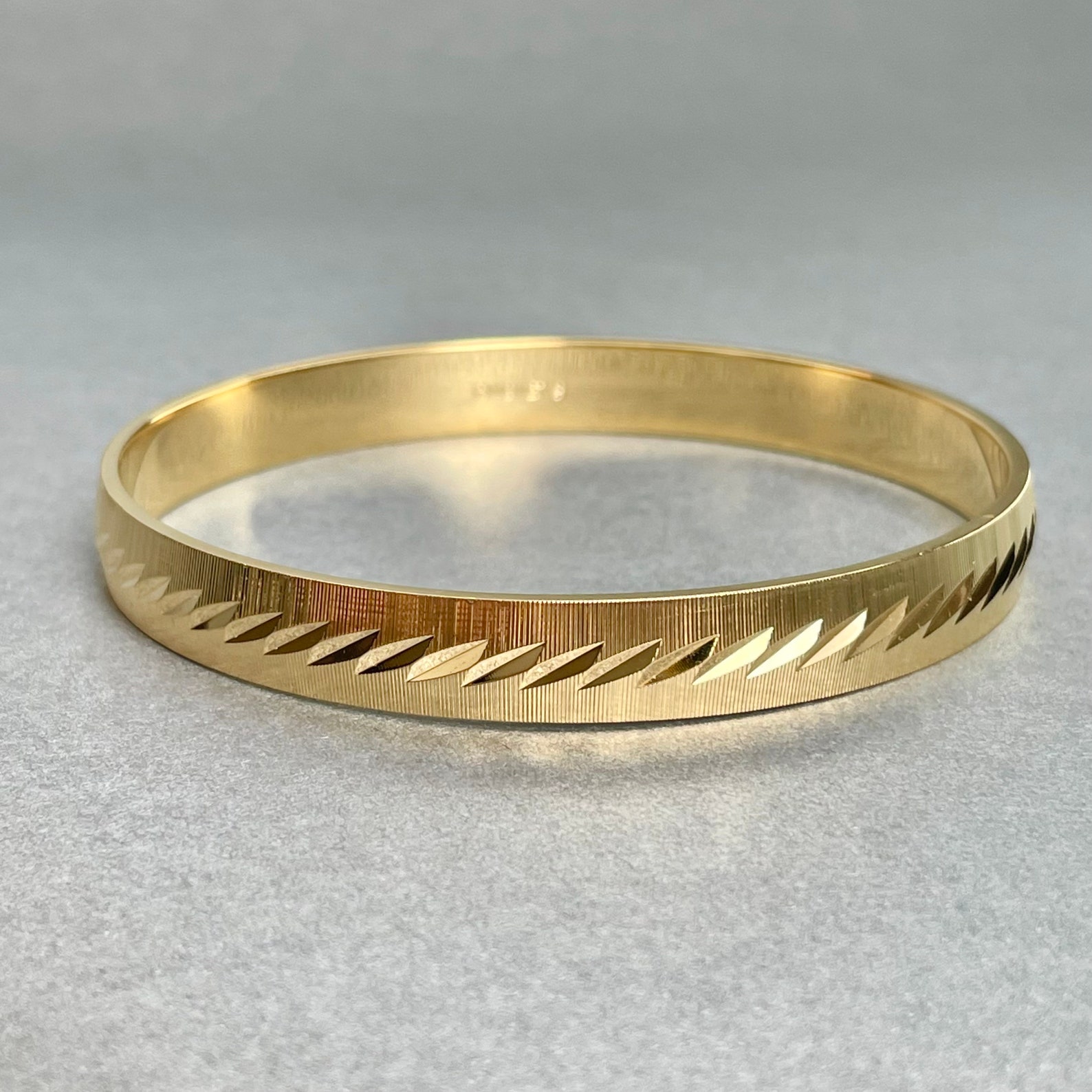 Vintage Monet Bangle Bracelet Gold Tone Textured Pattern Thin - Etsy