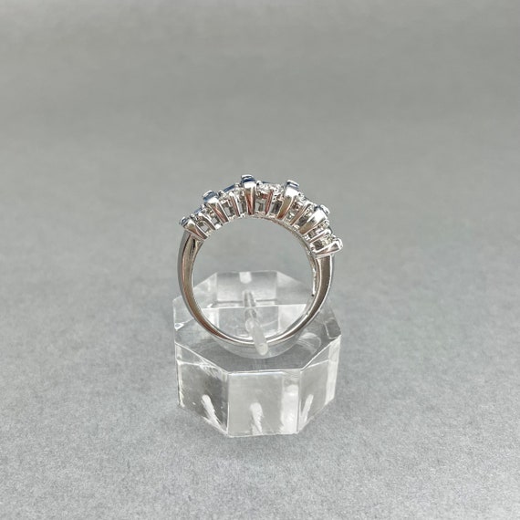 Vintage 18K GE Blue Clear Stone Ring, White Gold Plat… - Gem