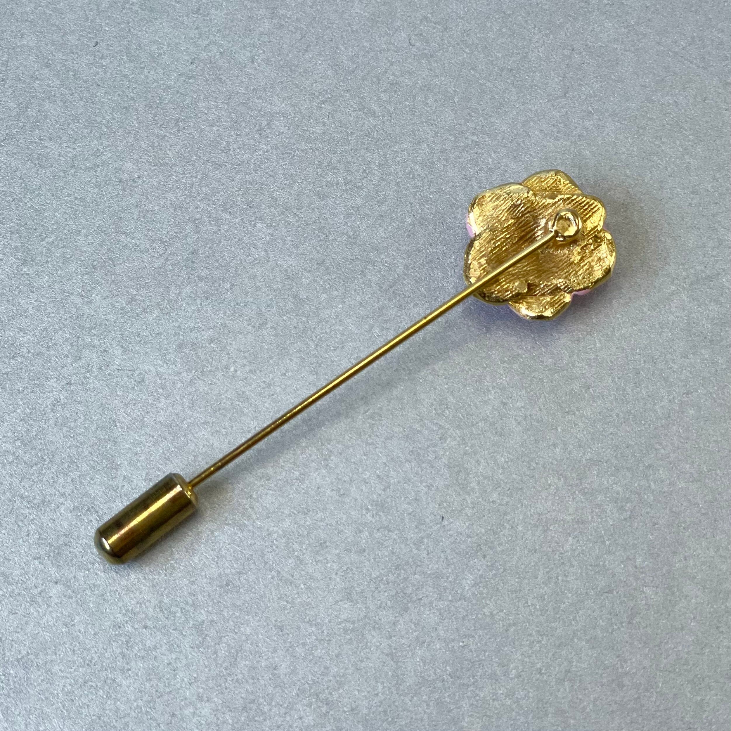 Vintage Pink Flower Stick Pin Gold Tone Miniature Light Pink - Etsy