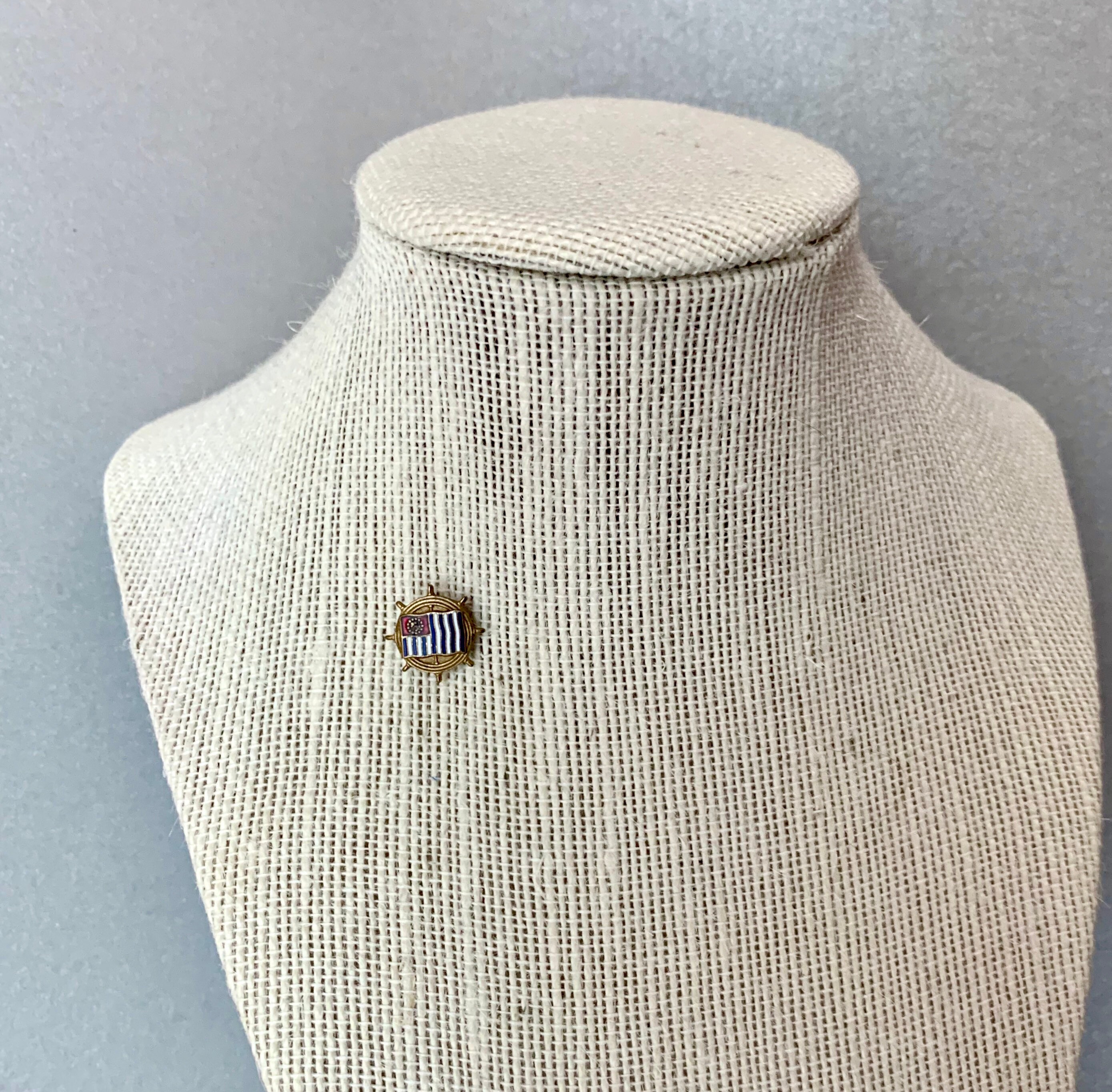 Vintage American Flag Marine Ship Wheel Pin Gold Tone Small - Etsy ...