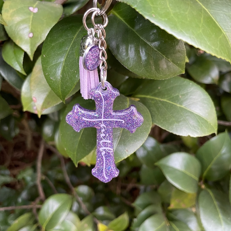Cross Keychain - Etsy