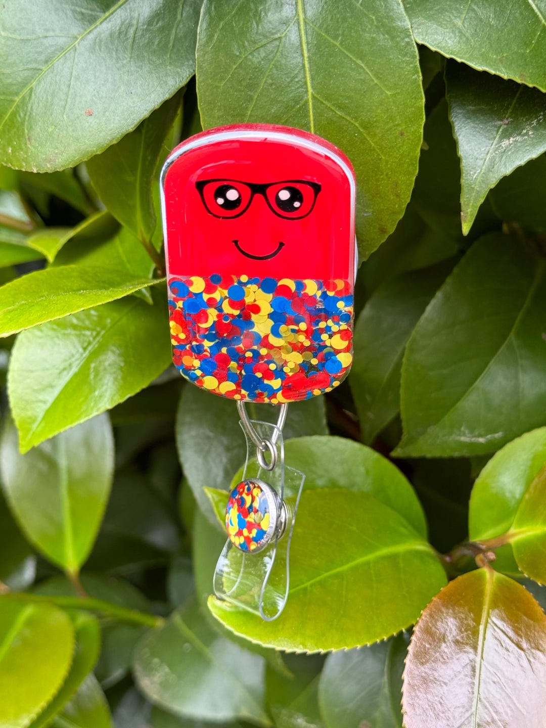 Happy Pill Badge Reel: Retractable Swivel Alligator Clip - Etsy