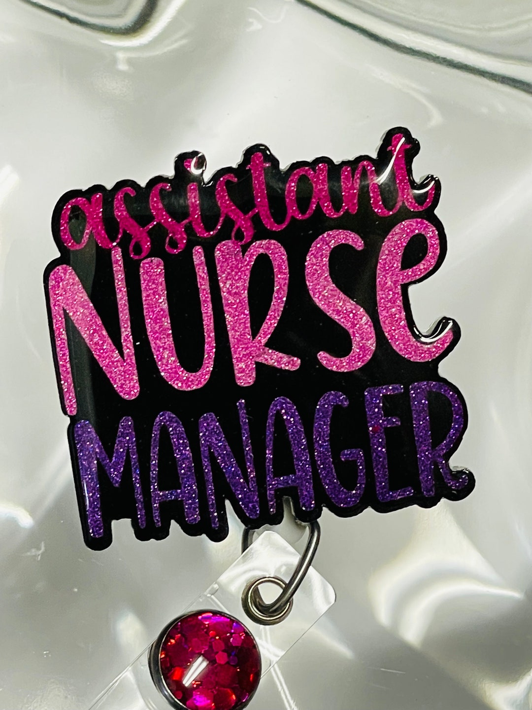 Assistant Nurse Manager Badge Reel, Retractable Swivel Alligator Clip ...