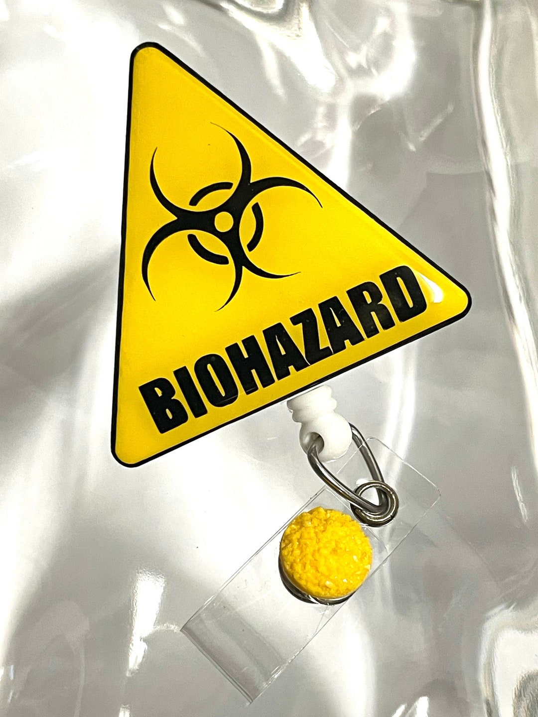 Biohazard Badge Reel, Retractable Swivel Alligator Clip, Nurse Badge Reel, Tech Badge Reel, Lab ...