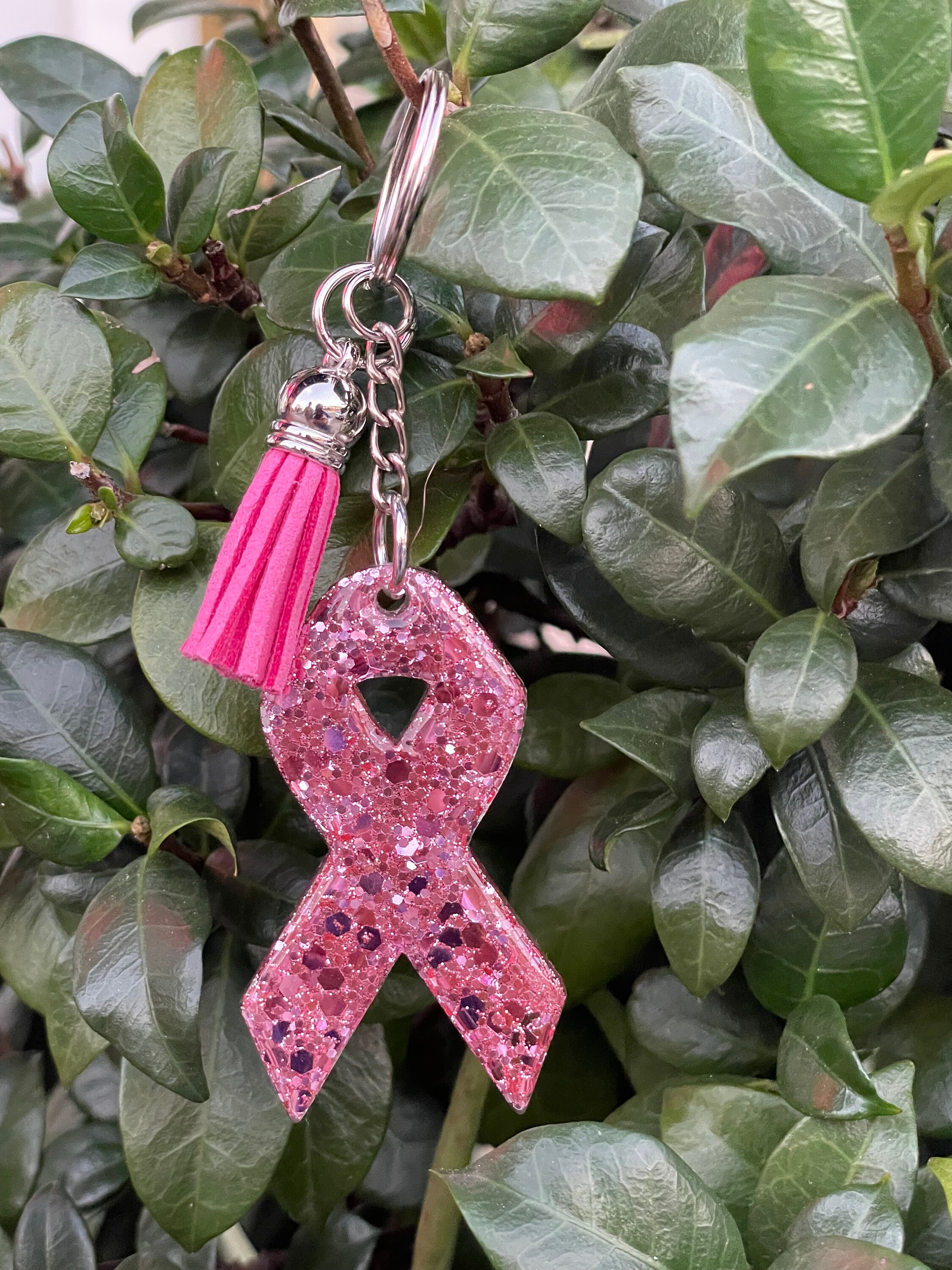 Pink Awareness Ribbon Keychain - Etsy