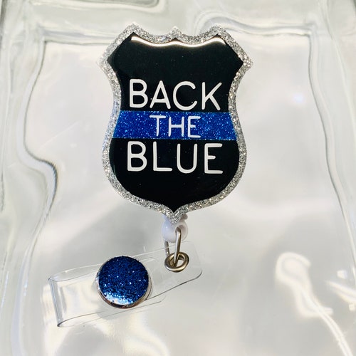 Thin Blue Line Badge Reel Back the Blue Badge Reel Police | Etsy