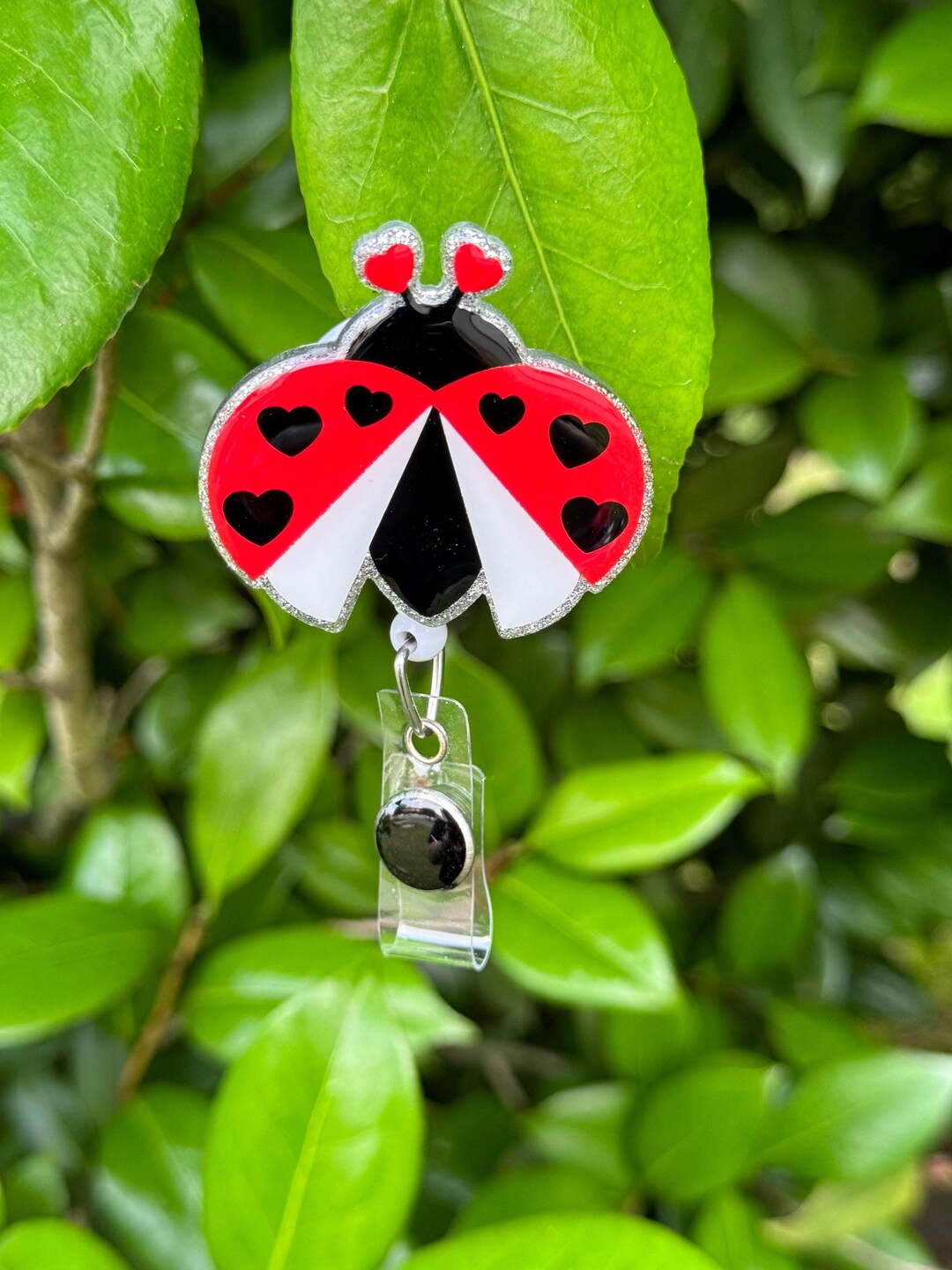 Ladybug Badge Reel, Retractable Swivel Alligator Clip, Summon Badge ...